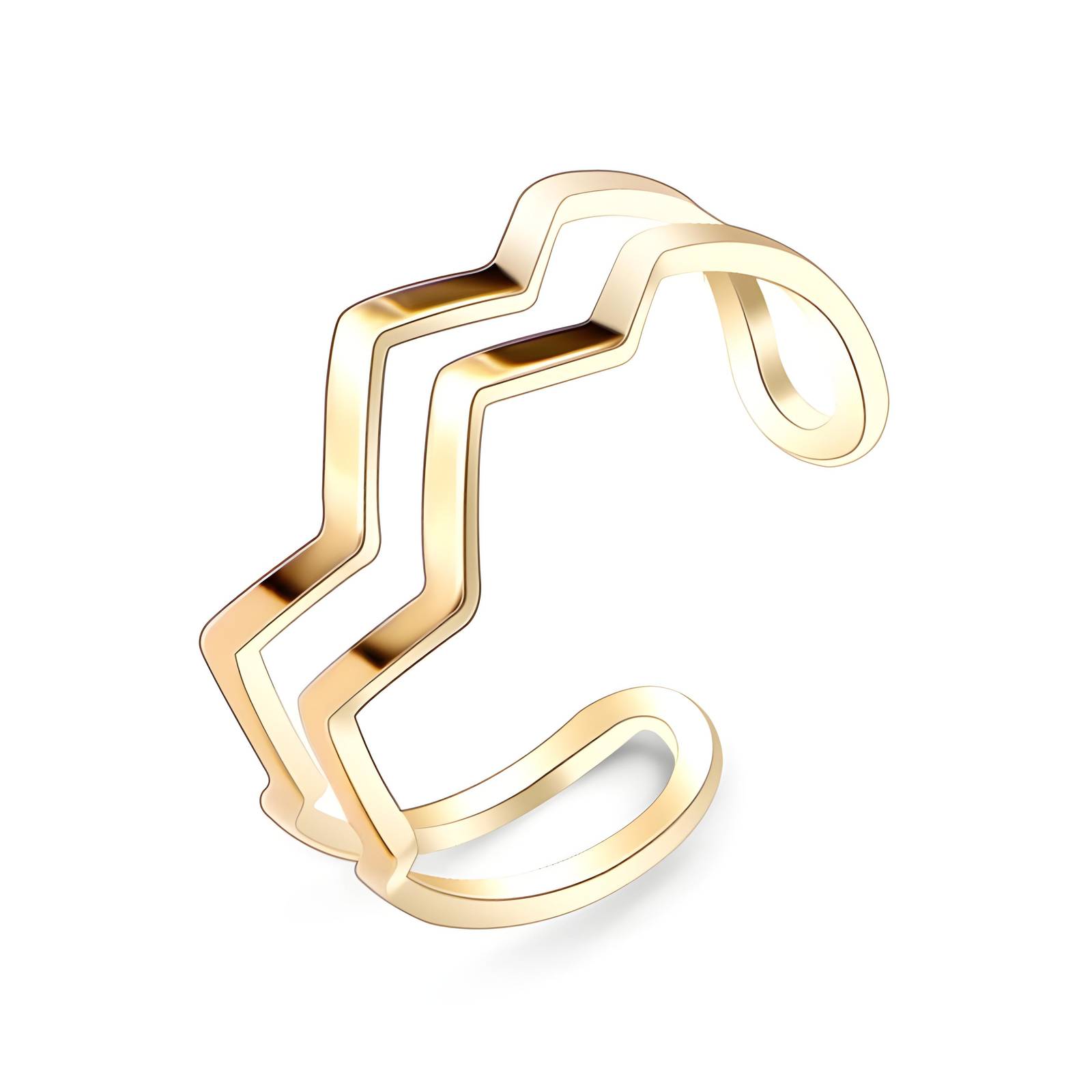 18K gold plated Stainless steel finger ring, Intensity SKU #85585-0 wholesale supplier -Glozzo