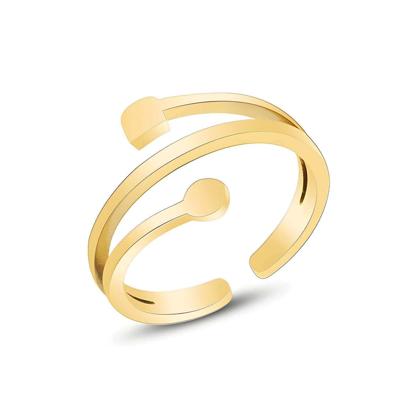 18K gold plated Stainless steel finger ring, Intensity SKU #85742-0 wholesale supplier -Glozzo