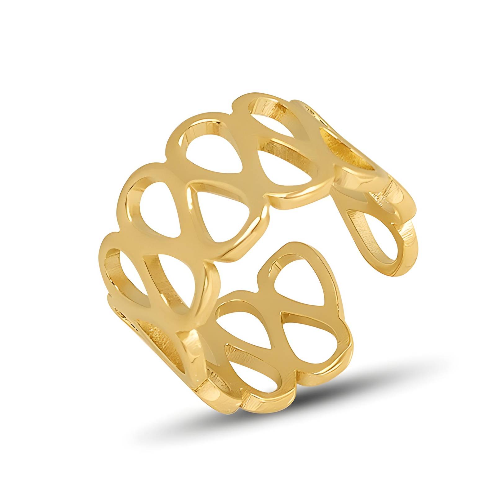 18K gold plated Stainless steel finger ring, Intensity SKU #85779-0 wholesale supplier -Glozzo