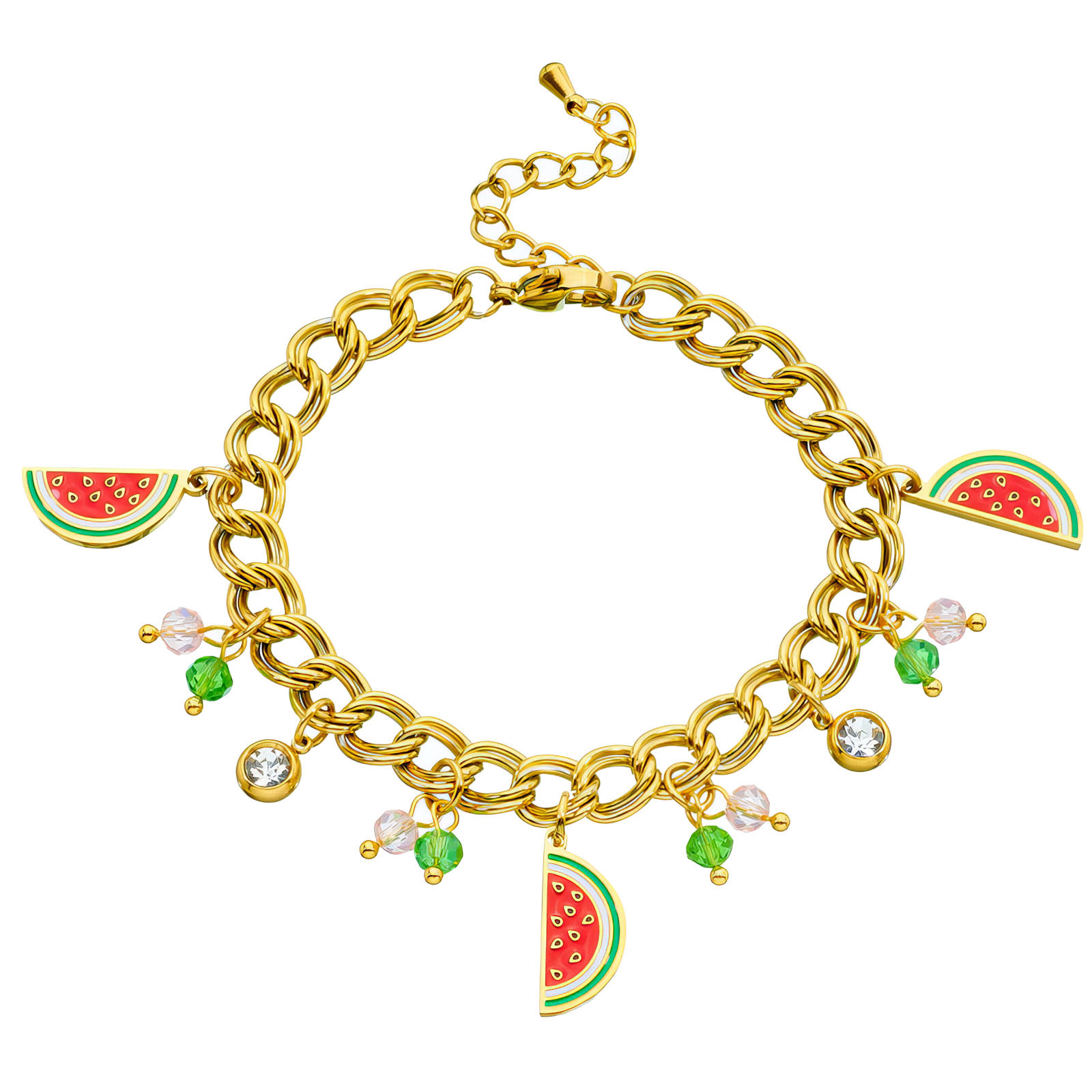 "Watermelon" Bracelet, 18K Gold Plated Steel SKU #90716-0 wholesale supplier -Glozzo