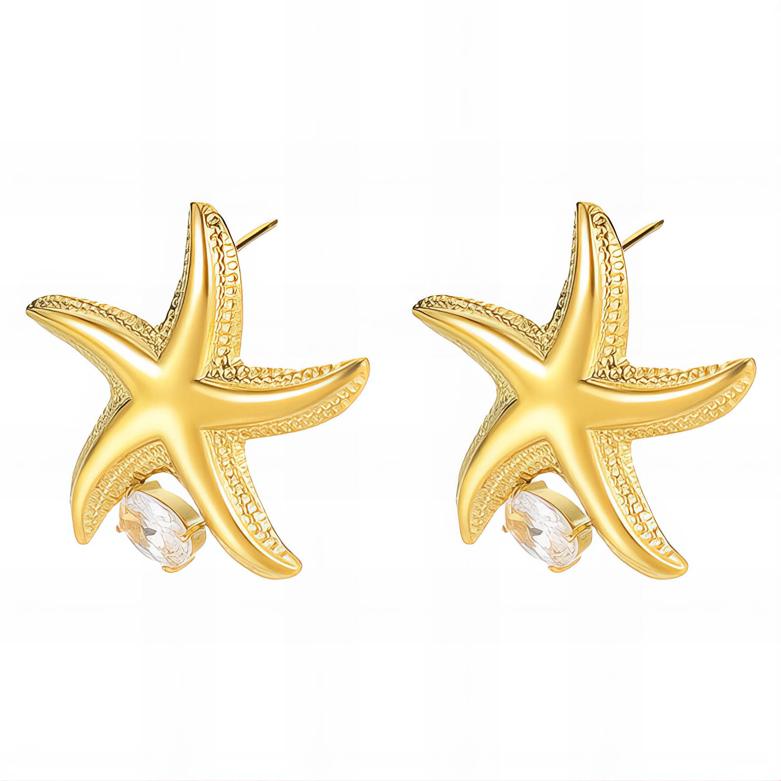 "Starfishes" Earrings, 18K Gold Plated Steel SKU #90794-0 wholesale supplier -Glozzo