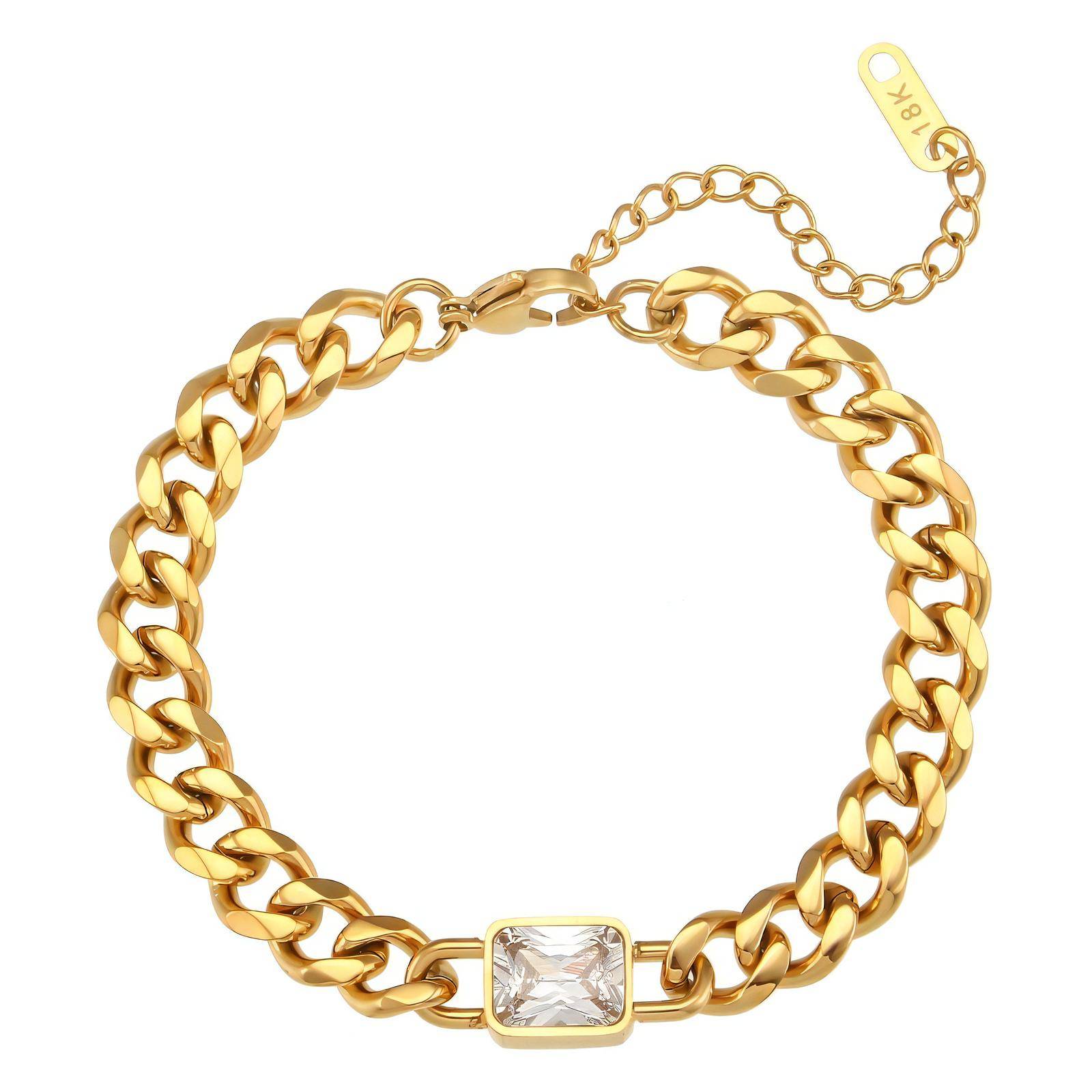 18K gold plated Stainless steel bracelet, Intensity SKU #85465-4 ...