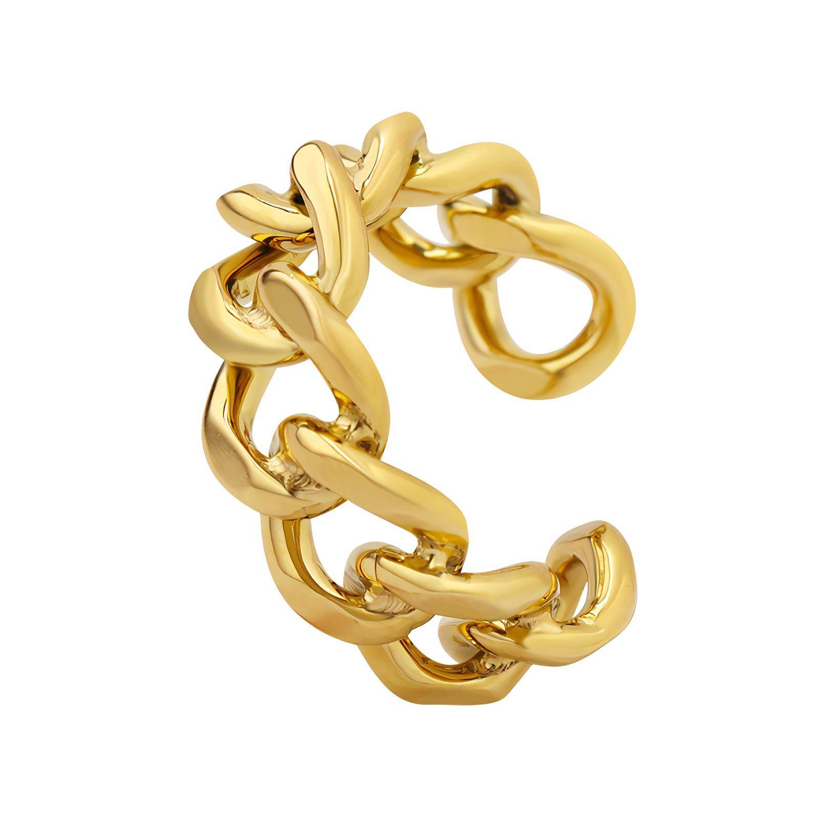 18K gold plated Stainless steel "Chain" finger ring, Intensity SKU ...