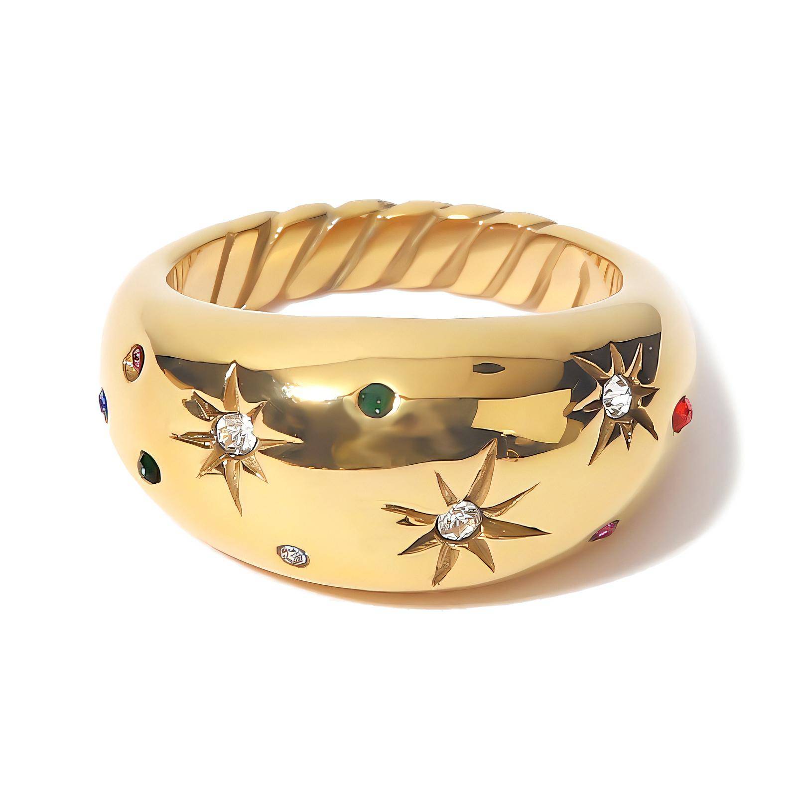 18K gold plated Stainless steel "Stars" finger ring, Intensity SKU ...