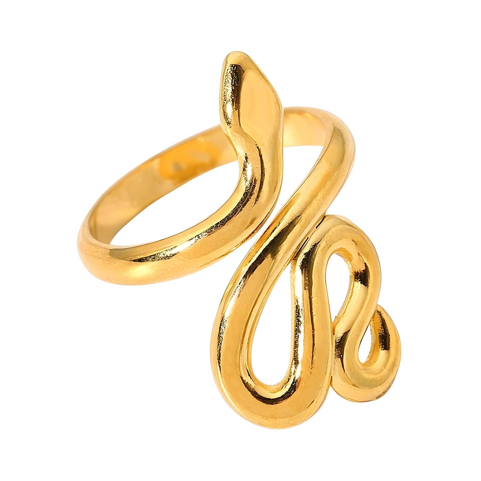 18K gold plated Stainless steel "Snake" finger ring, Intensity SKU ...
