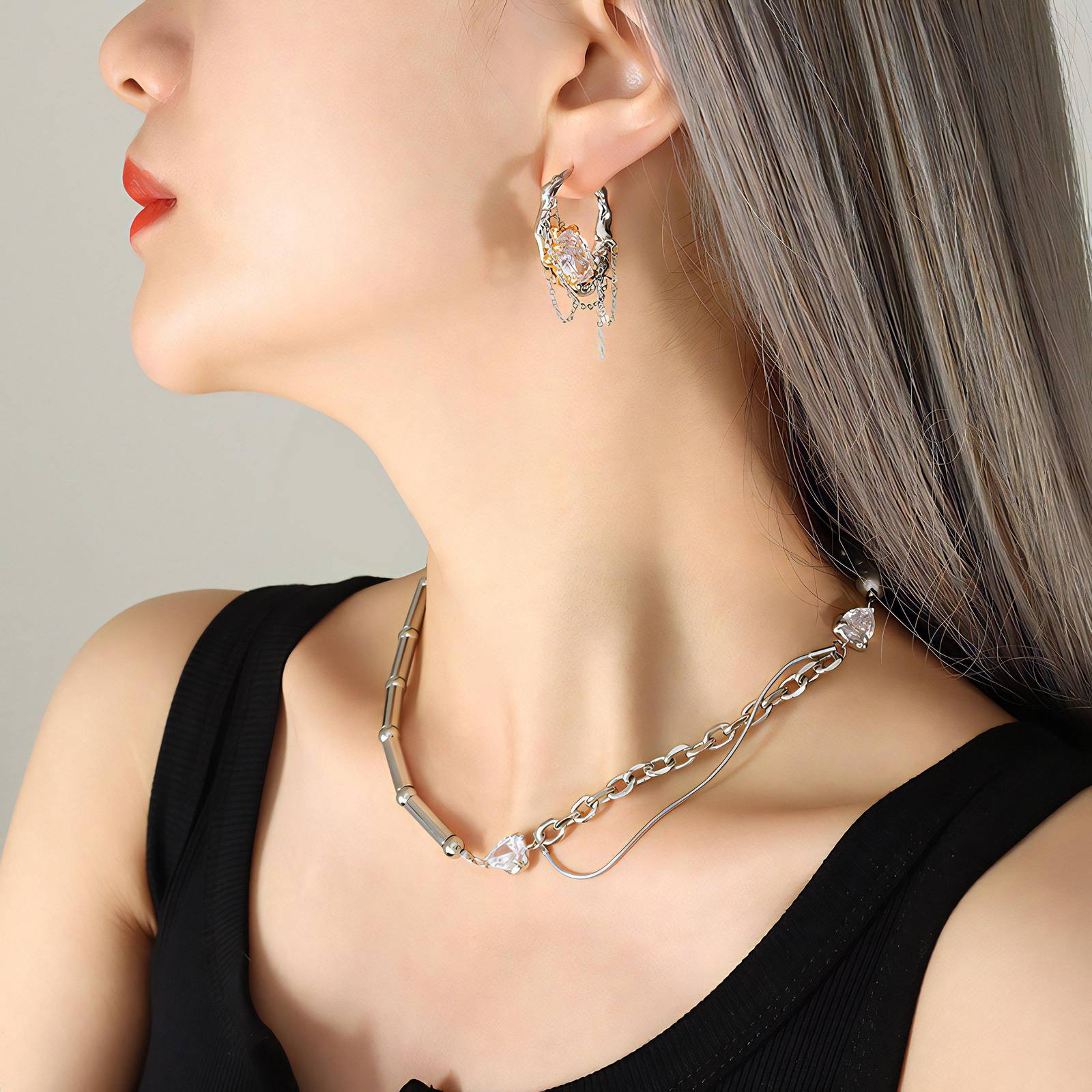 Stainless steel necklace, Intensity SKU #86203-0 wholesale supplier -Glozzo