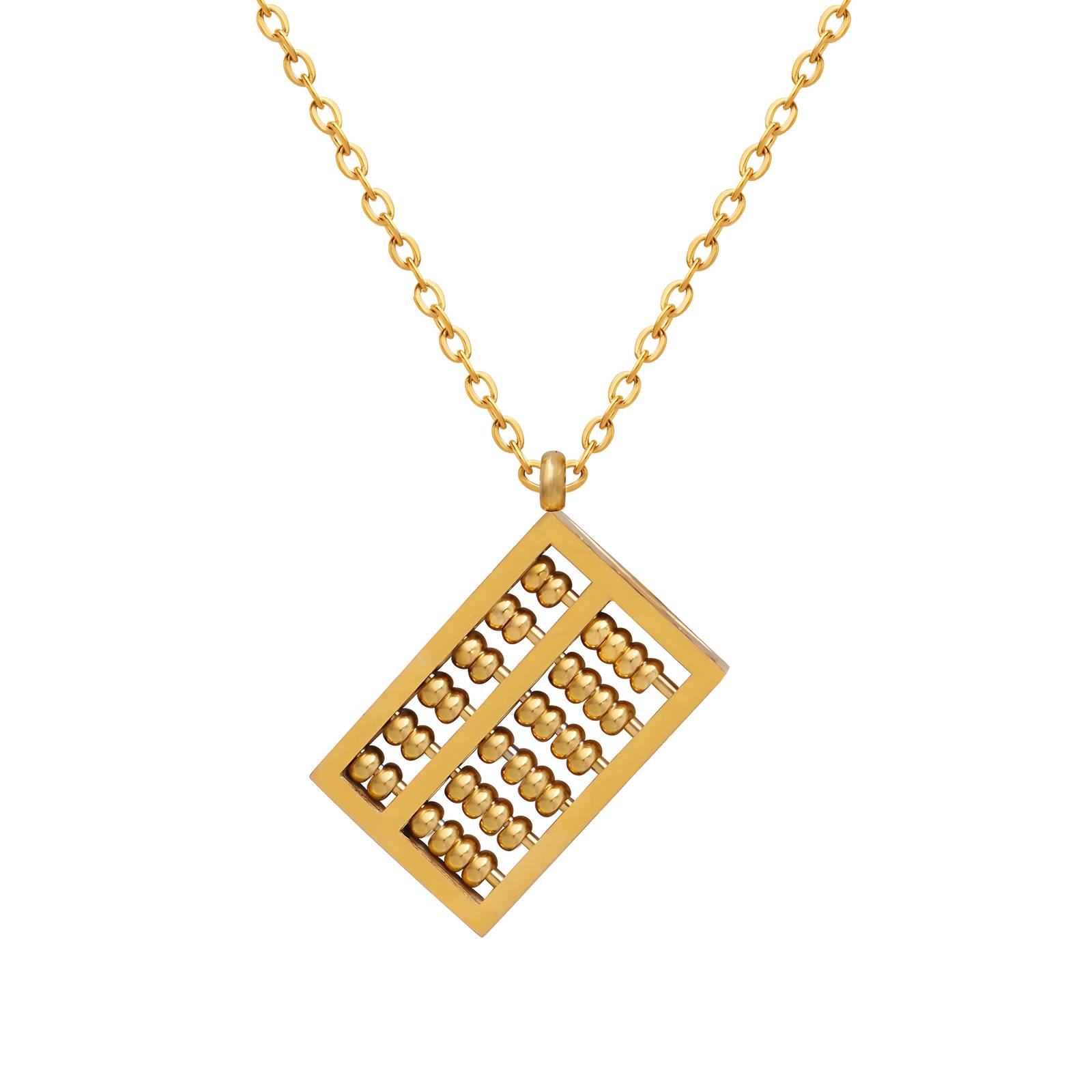 18K gold plated Stainless steel "Abacus" necklace, Intensity SKU #86661 ...