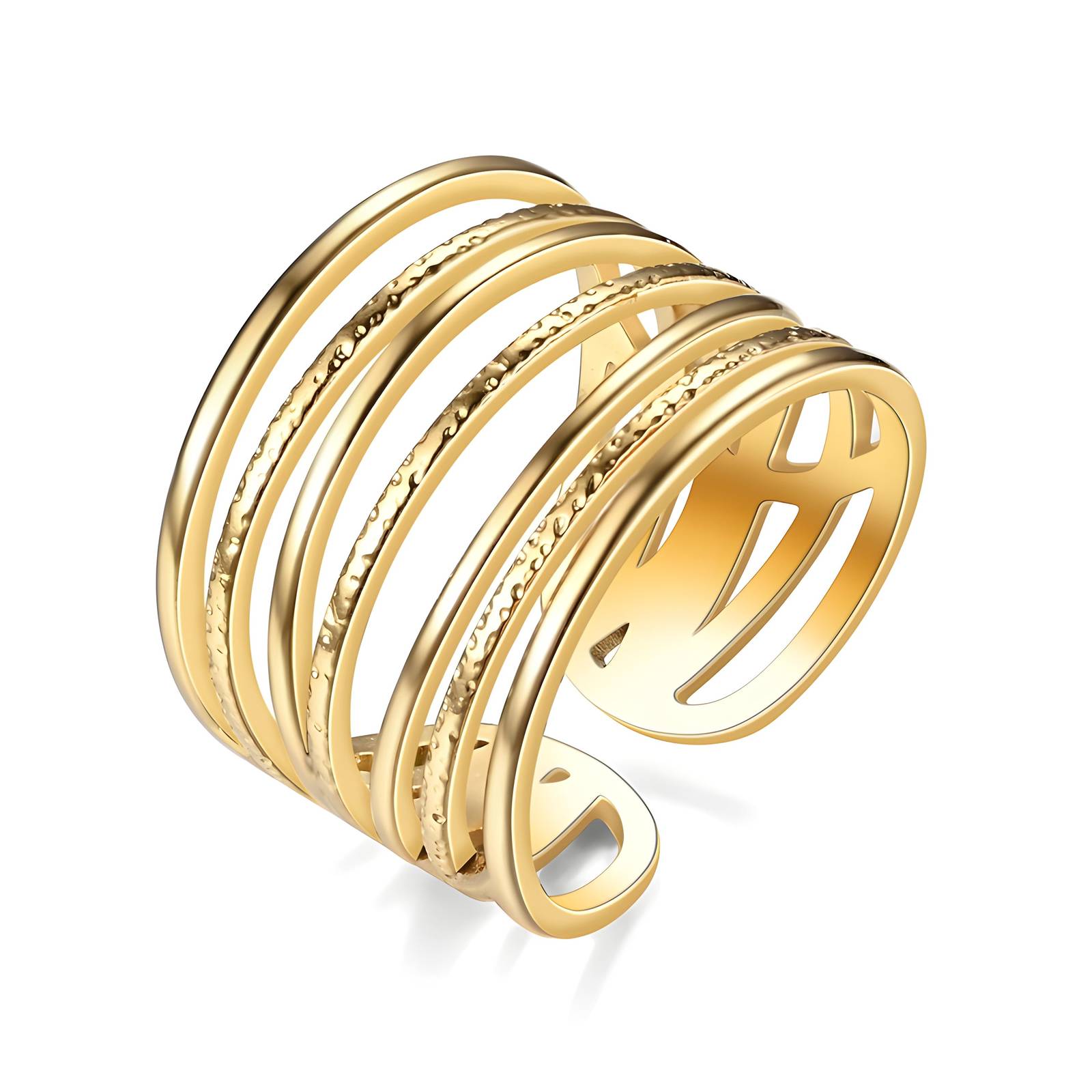 18K gold plated Stainless steel finger ring, Intensity SKU #87116-0 ...