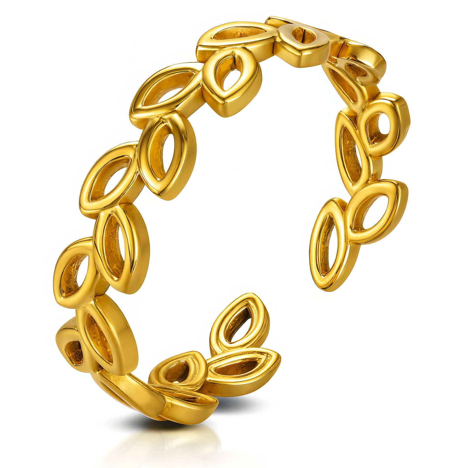 "Leaves" Ring, 18K Gold Plated Steel SKU #87657-0 wholesale supplier ...