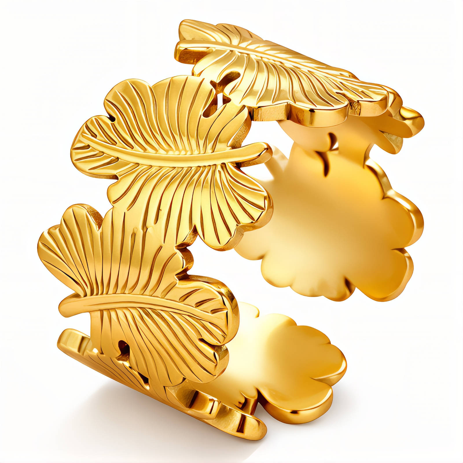 "Leaves" Ring, 18K Gold Plated Steel SKU #89711-0 wholesale supplier ...