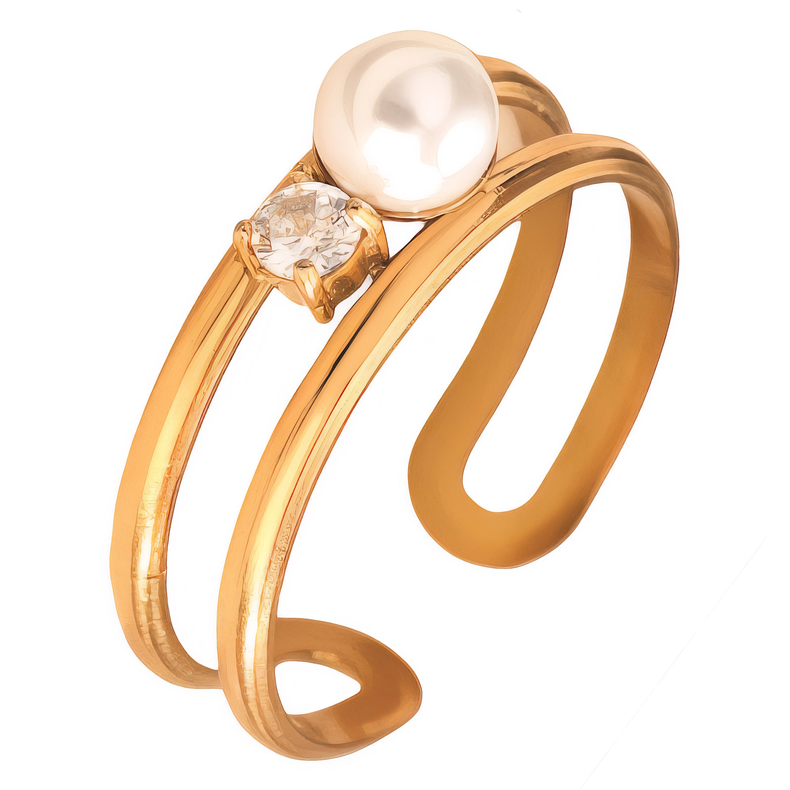 Ring, 18K Gold Plated Steel SKU #90124-0 wholesale supplier -Glozzo