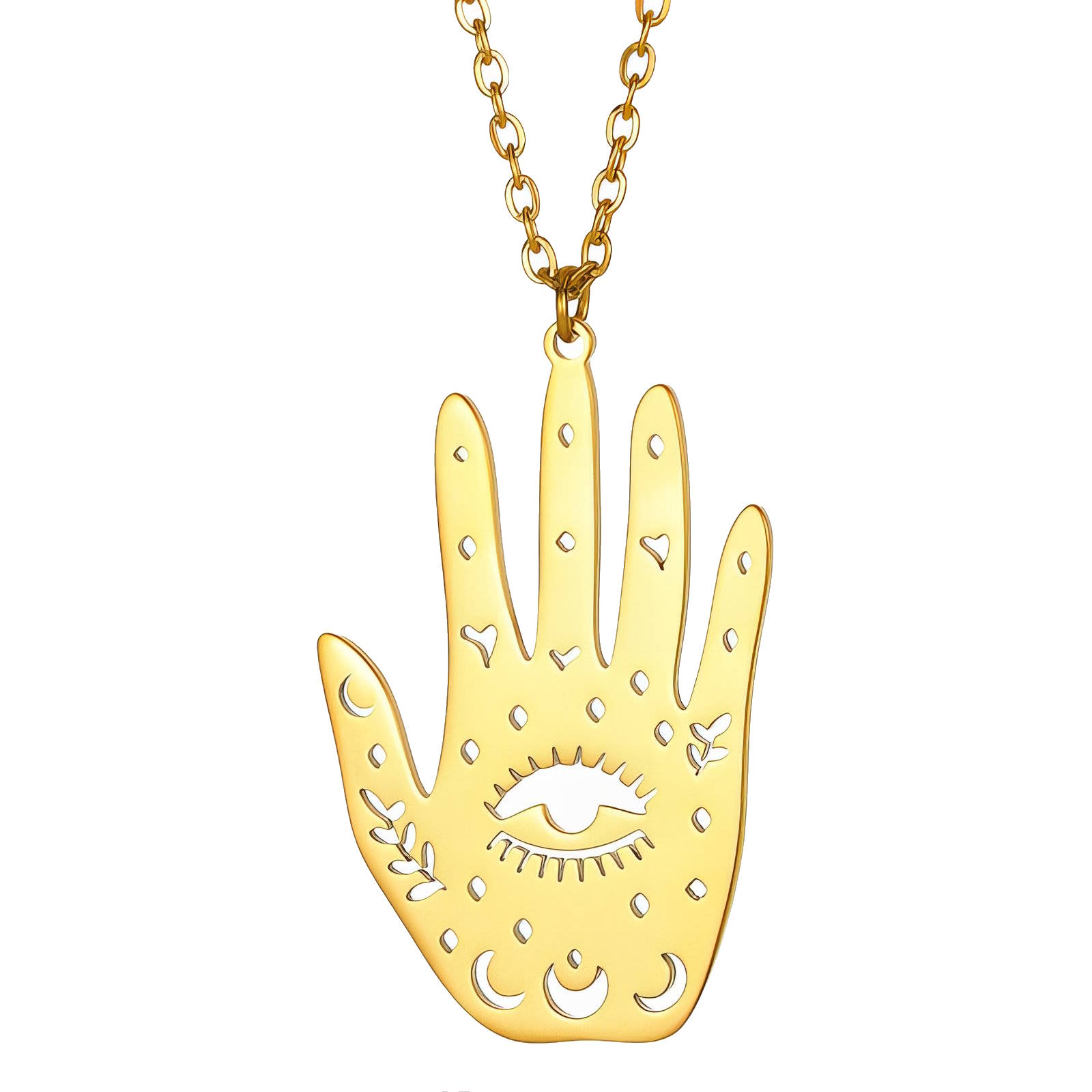 "Evil Eye" Necklace, 18K Gold Plated Steel SKU #90161-0 wholesale ...