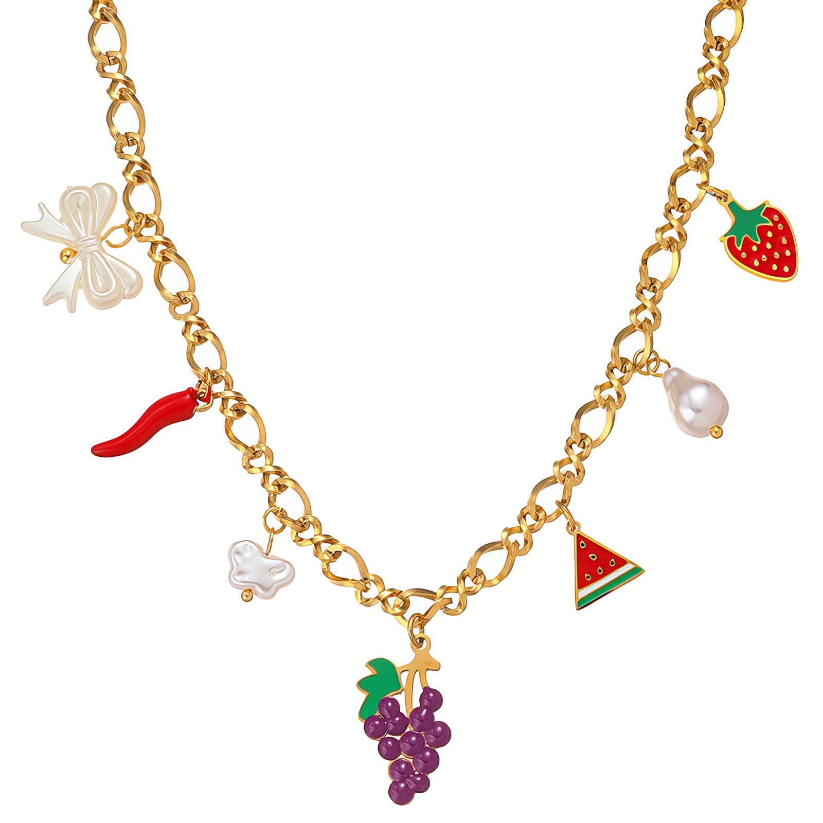 "Grape" Necklace, 18K Gold Plated Steel SKU #90781-0 wholesale supplier ...
