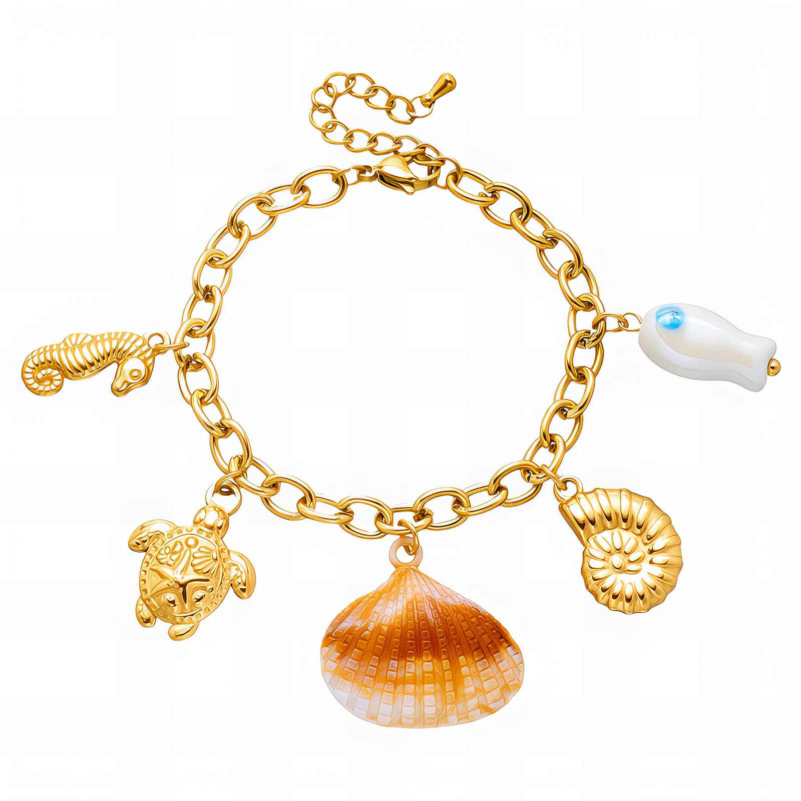 "Seashells" Bracelet, 18K Gold Plated Steel SKU #91137-0 wholesale ...