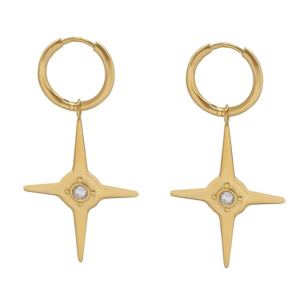 18K gold plated Stainless steel "Moon and star" necklace, Intensity SKU ...